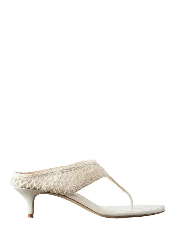 Magda Butrym Crocheted High-heeled Sandals - Cream