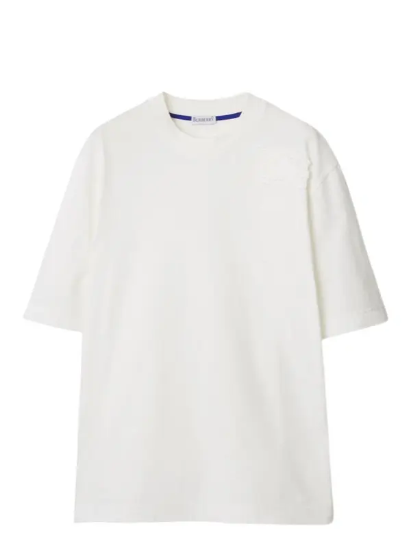 Burberry Logo Appliqué Cotton T-shirt - White