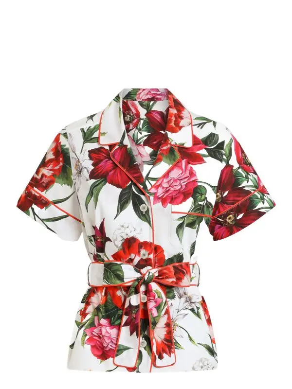 Dolce & Gabbana Floral Print Short Sleeve Shirt - Multicolor