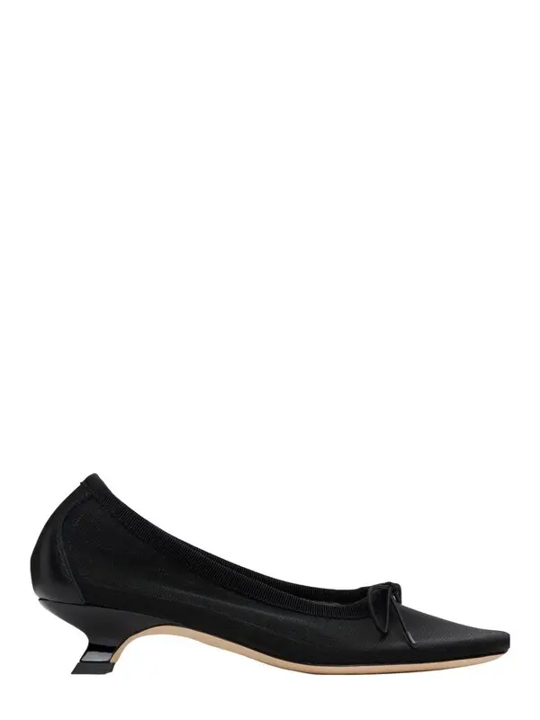 Simone Rocha Mesh Ballerina Low Heels - Black