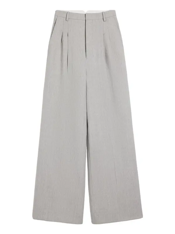 Ami Pleated Wide-leg Palazzo Pants - Gray