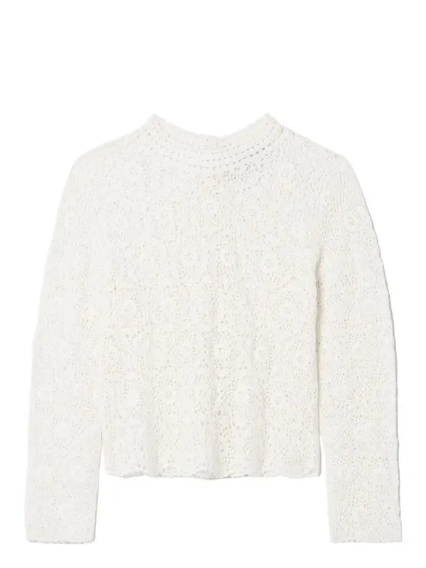 NILI LOTAN Gibson Crocheted Cotton Top - Ivory
