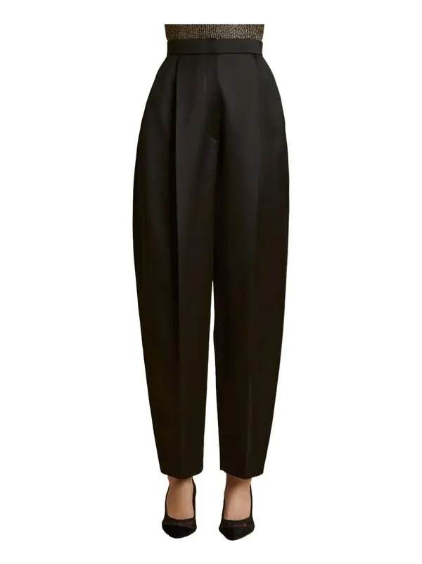 Khaite Front Pleated Trousers - Black