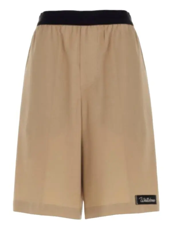 We11Done Logo Baggy Shorts - Nude