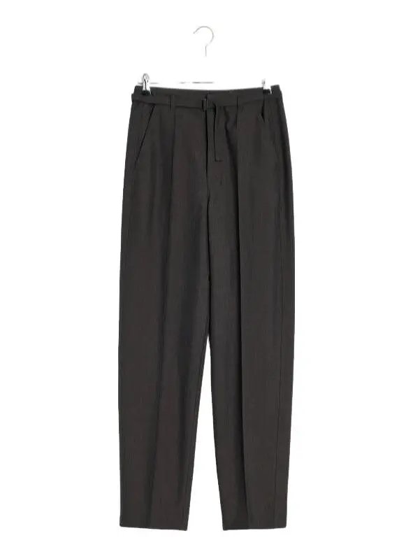 LEMAIRE Tapered Leg Tailored Trousers - Dark Brown