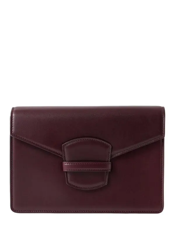 THE ROW Leather Clutch - Wine Red
