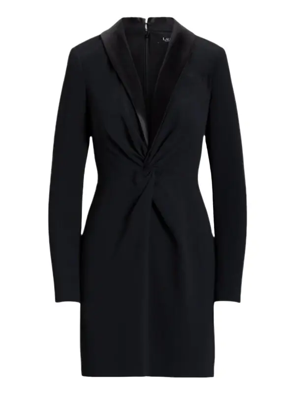 Ralph Lauren Zeenai Draped Cocktail Dress - Black