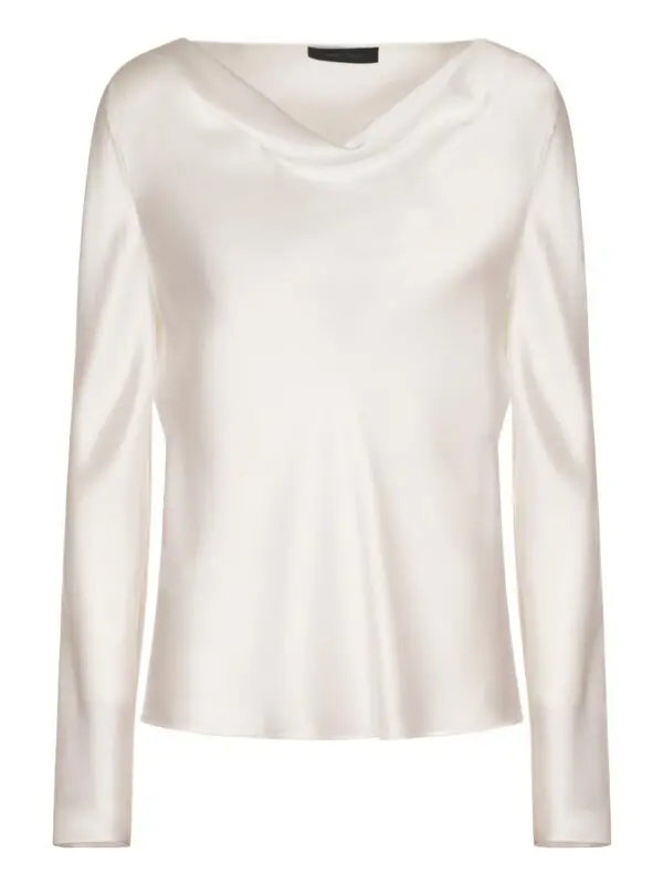Alberta Ferretti Round Neck Long Sleeve T-shirt - White
