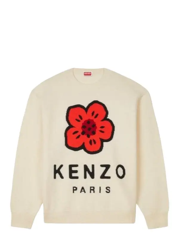 Kenzo Boke Flower Intarsia Knit Jumper - Off White