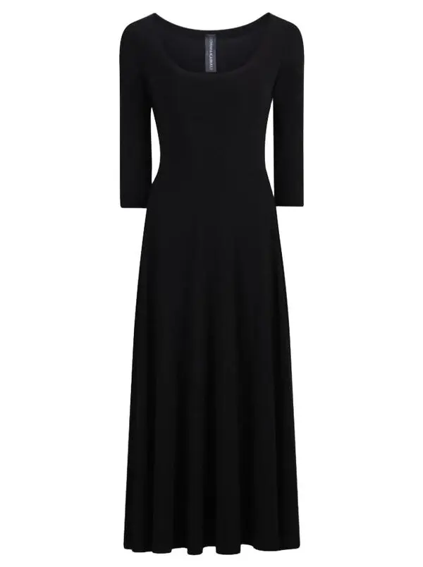 Norma Kamali Scoop Neck Midi Dress - Black