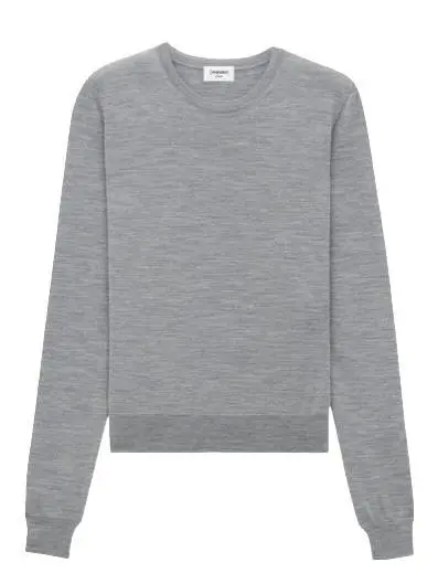 Saint Laurent Crew Neck Long-sleeved Knitwear - Gray