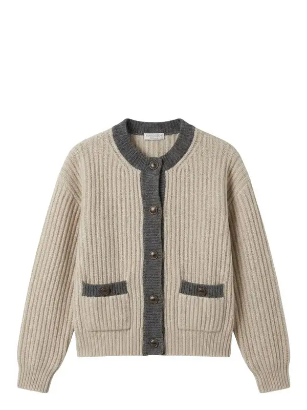 Brunello Cucinelli Crew Neck Long Sleeve Knitted Cardigan - No