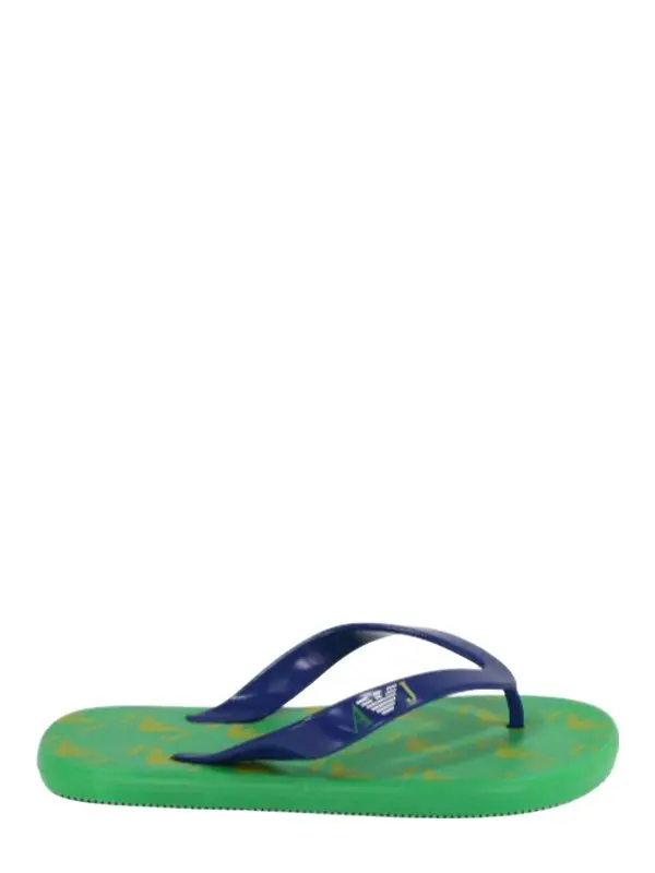Emporio Armani Logo Flip Flops - Green