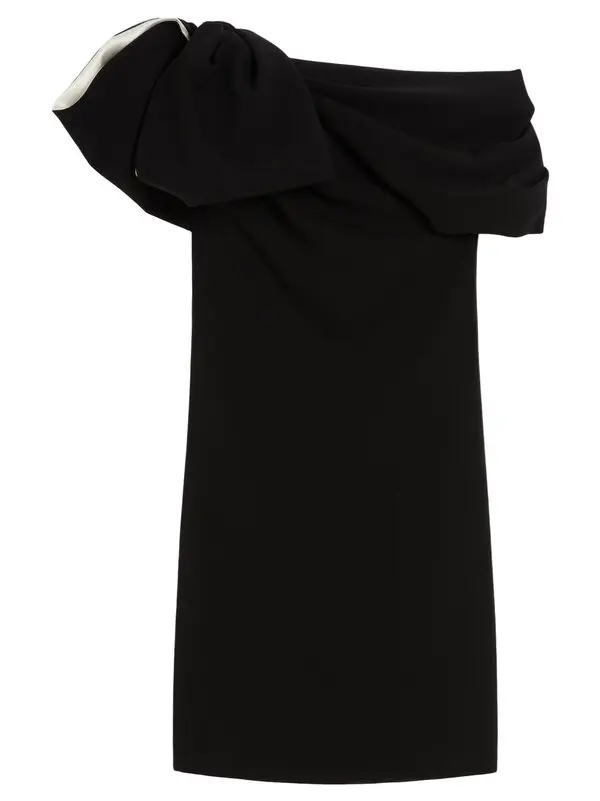 Max Mara Bow Detailed Mini Dress - Black