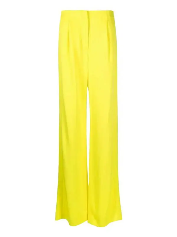 MSGM Wide Leg Logo Casual Pants - Yellow