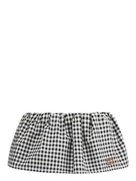 Miu Miu Checked Mini Skirt - Gray