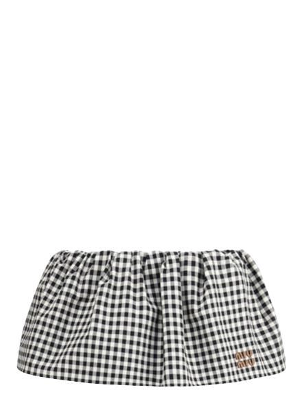 Miu Miu Checked Mini Skirt - No