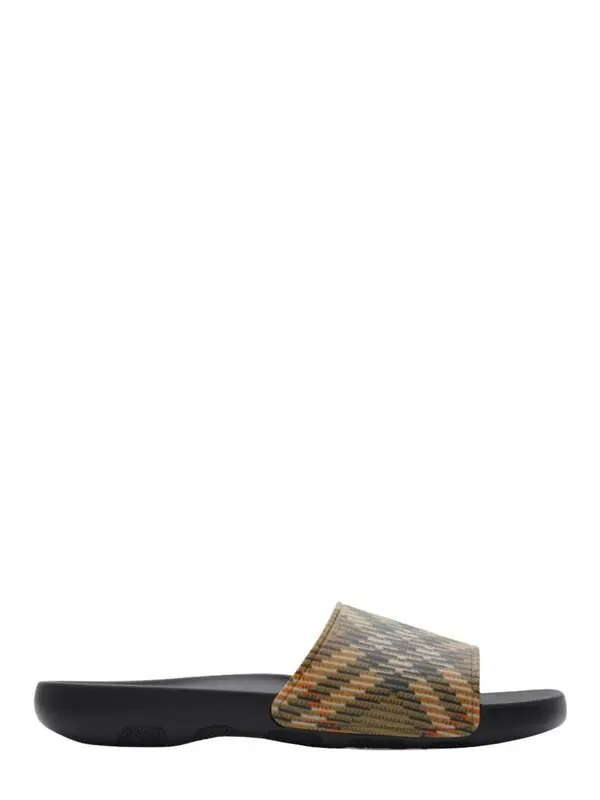 Burberry Checked Slip-on Slides - Sand