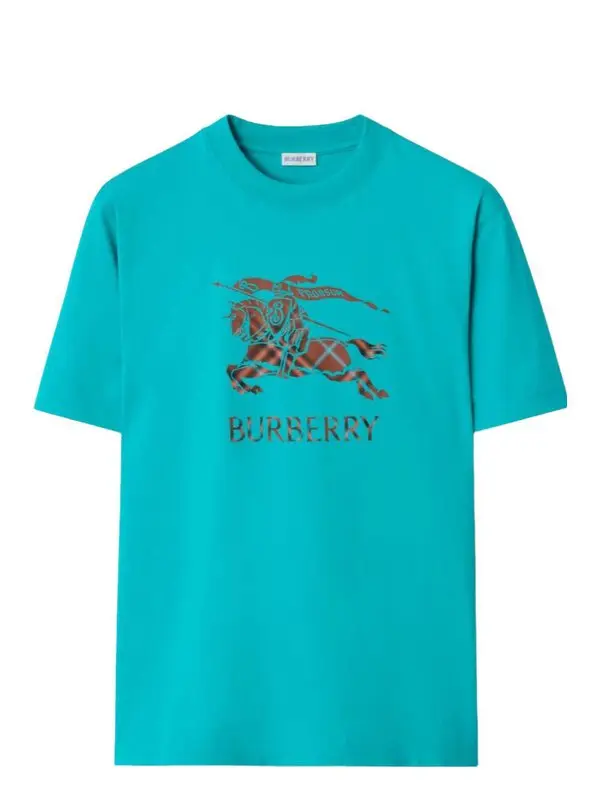 Burberry Ekd Checked Crewneck T-shirt - Atom Blue