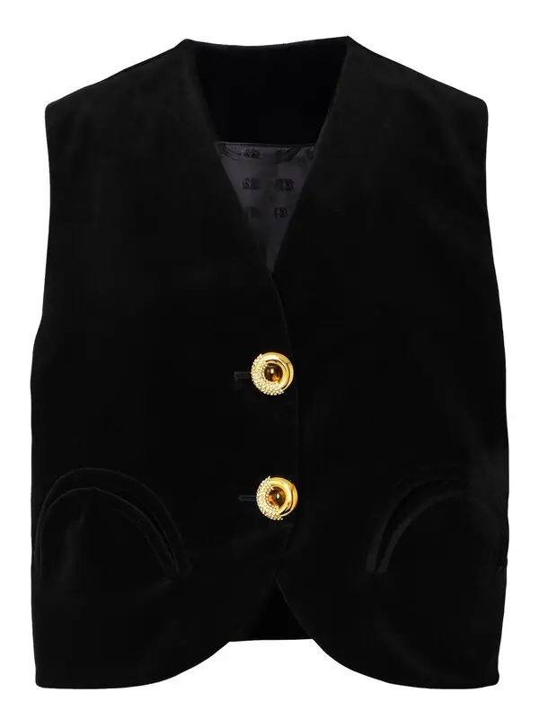 BLAZÉ MILANO V-neck Sleeveless Vest - Black