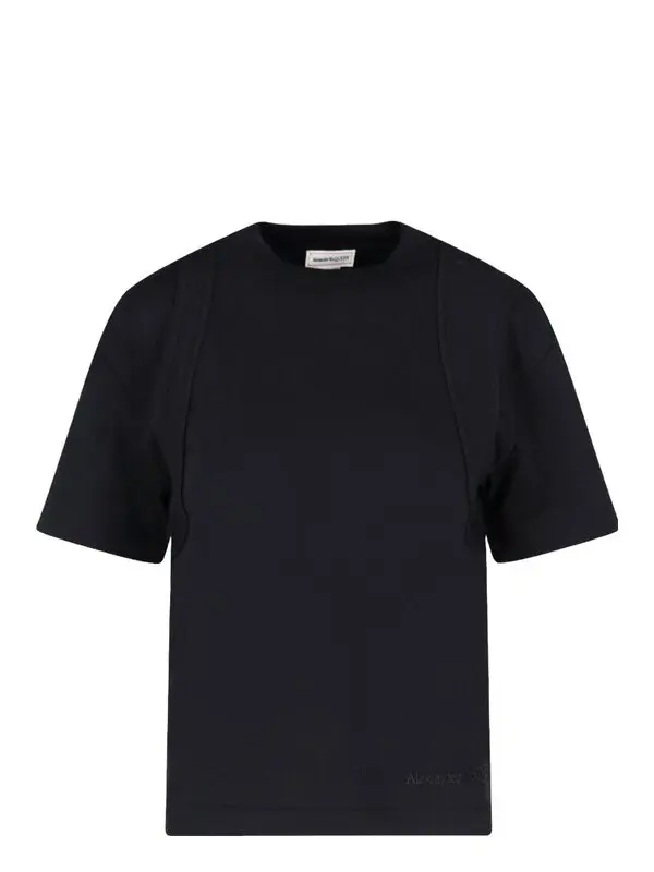 Alexander McQueen Seam-detailed Crewneck T-shirt - Black