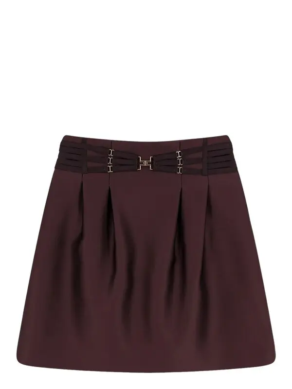 Elisabetta Franchi Belted Pleated Mini Skirt - Black