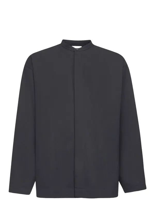 Studio Nicholson Oversized Grandad Collar Shirt - Black