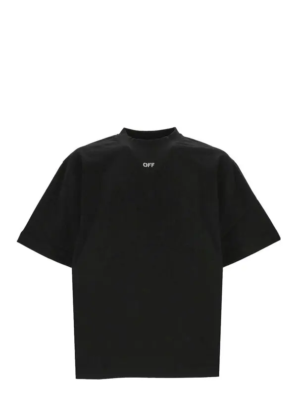 Off-White Logo Embroidered Crewneck T-shirt - Black