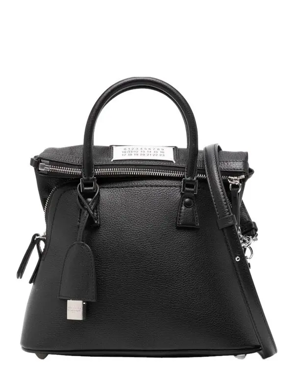 MAISON MARGIELA Signature Numbers Motif Zipped Shoulder Bag - Black