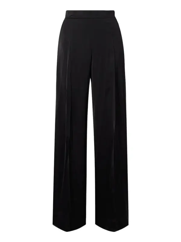 JIL SANDER Crepe De Chine Wide-leg Pants - Black