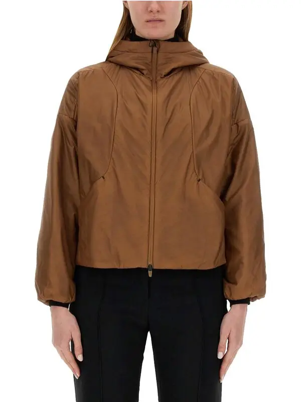 Herno Zip-up Hooded Jacket - Brown