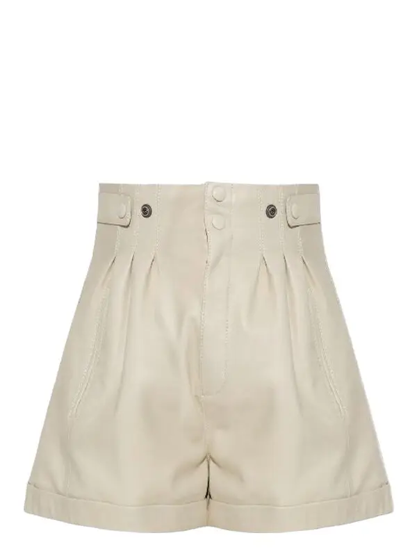 Saint Laurent High-waisted Button Detail Shorts - White