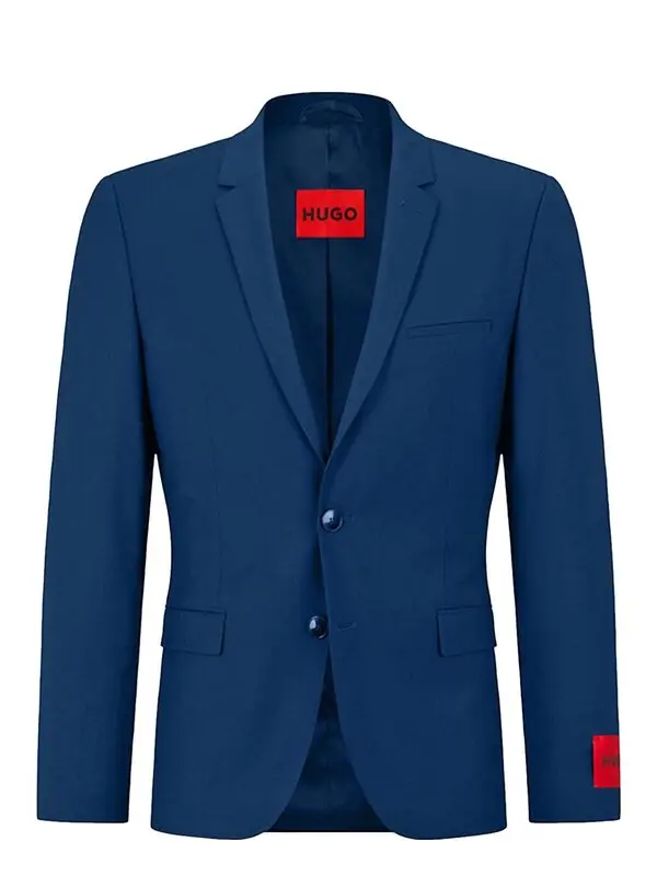 Hugo Boss Single-breasted Wool-blend Blazer - Blue