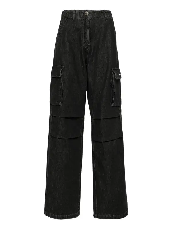 Coperni Mid-rise Wide-leg Cargo Jeans - Black