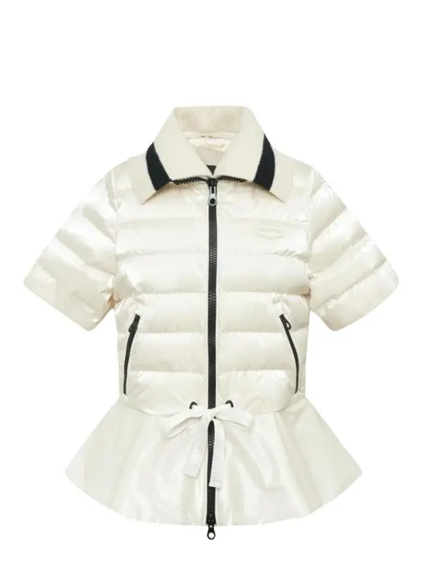 Duvetica Short-sleeve Turn-down Collar Zip-up Jacket - White