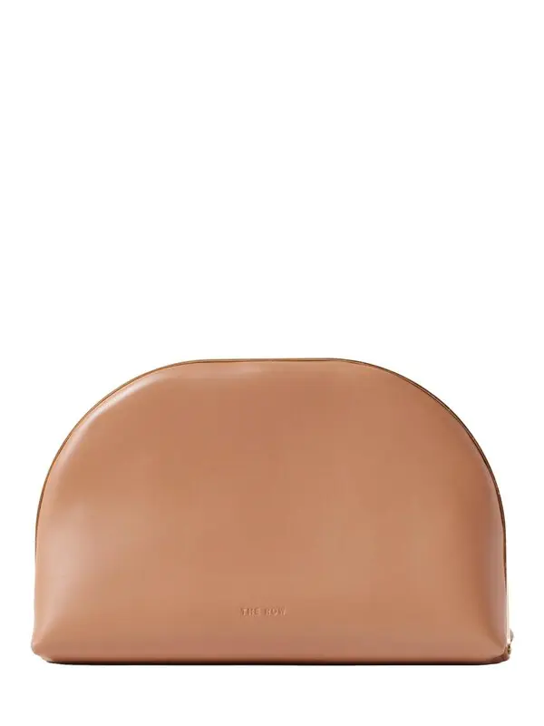 THE ROW Sylvia Clutch In Smooth Calfskin - Camel