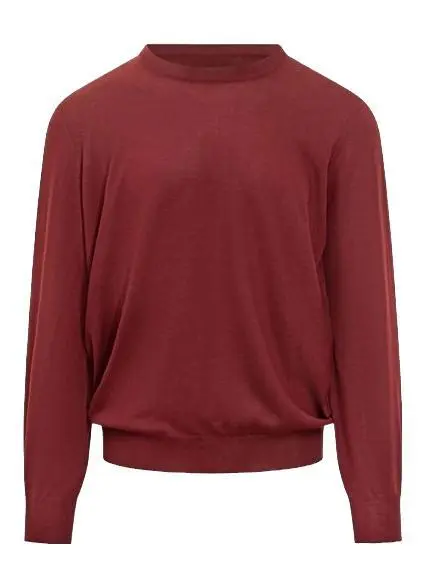Brunello Cucinelli Round Neck Long Sleeve Sweater - Red