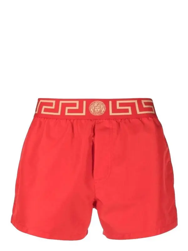 Versace Greca Logo Swim Shorts - Red