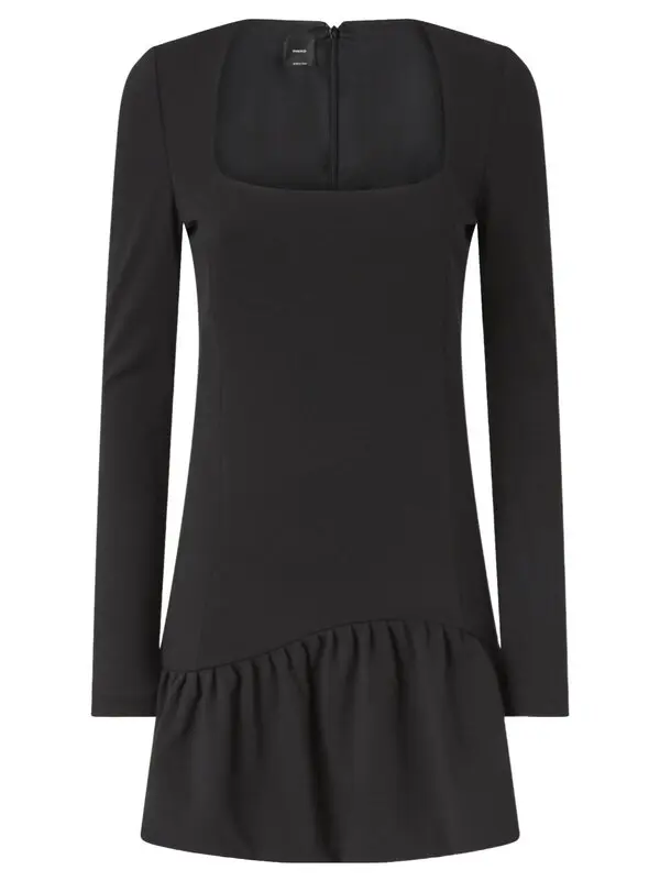 Pinko Square Neck Long Sleeve Dress - Black