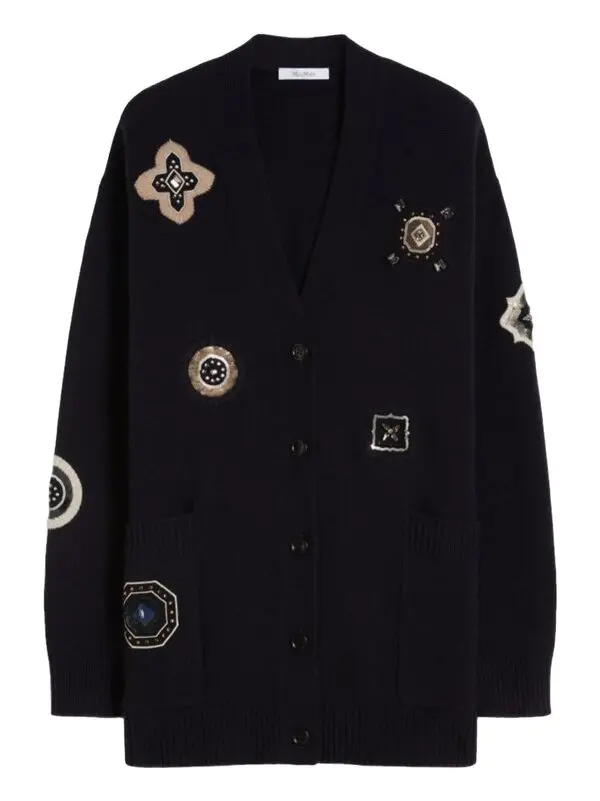Max Mara V-neck Embellished Cardigan - Ultramarine