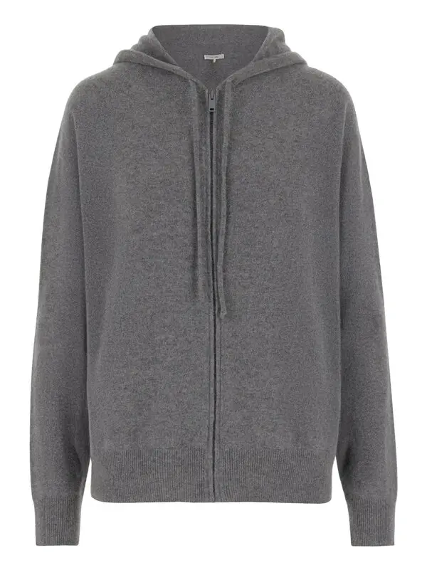 THE ROW Drawstring Hood Zip-front Cardigan - Grey