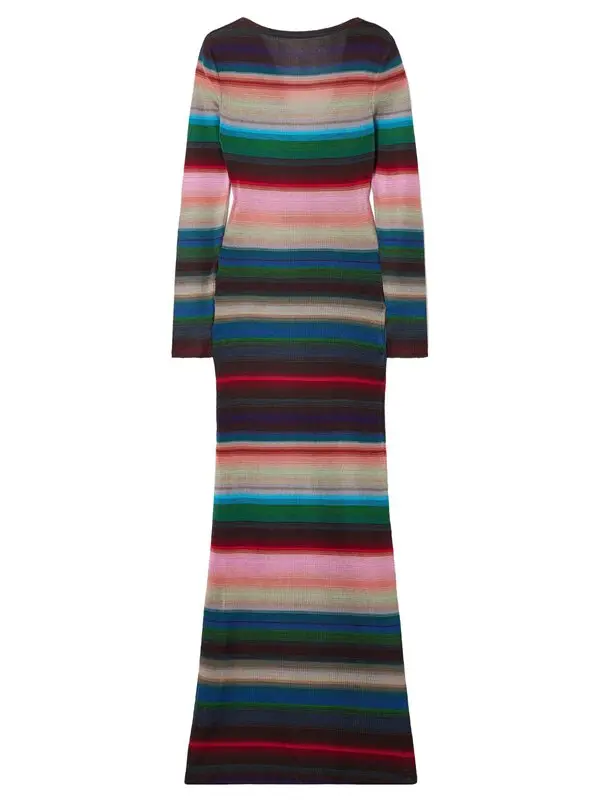 Missoni Striped Crochet-knit Maxi Dress - Black