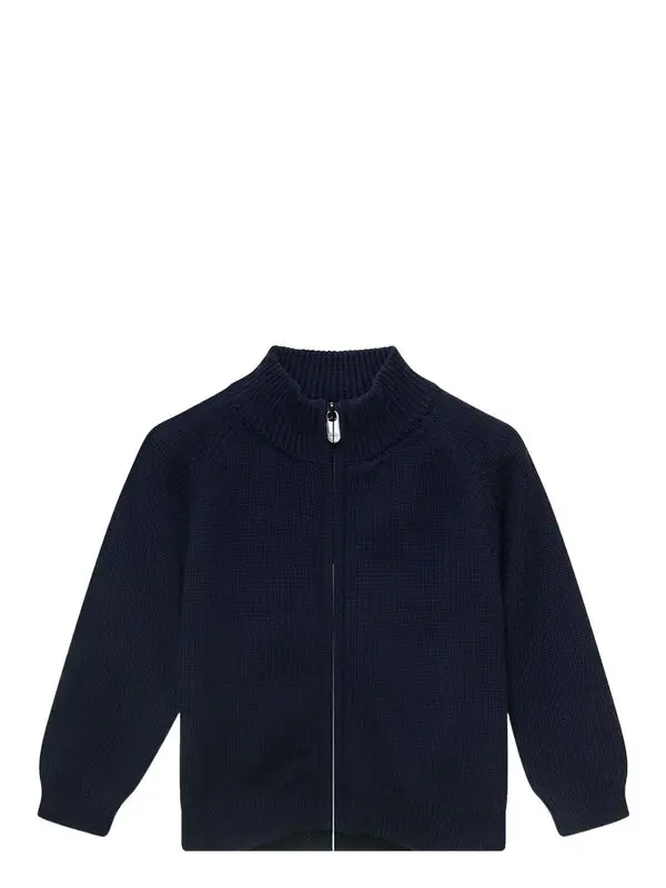 IL GUFO Fine-knit Zip-up Cardigan - Black