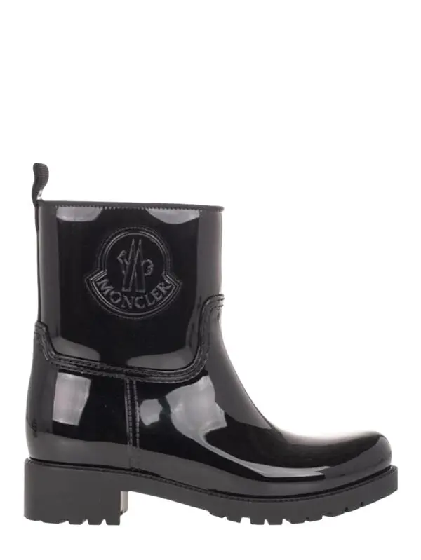 Moncler Patent Leather Ankle Boots - Black