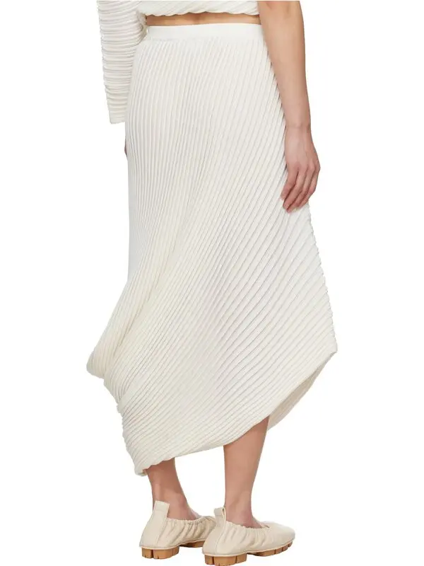 Issey Miyake Stream Knitted Midi Skirt - White