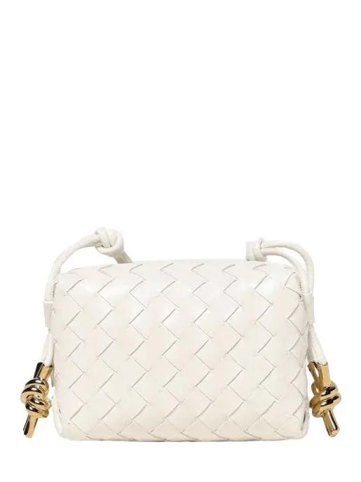 Bottega Veneta Woven Shoulder Bag - White