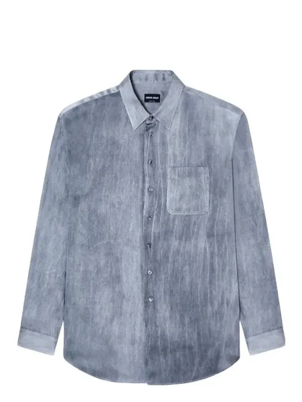 Giorgio Armani Button-up Long-sleeved Shirt - Grey