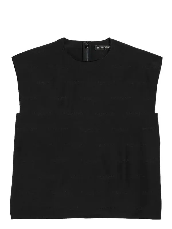 Balenciaga Sleeveless T-shirt With Allover License Artwork - Black