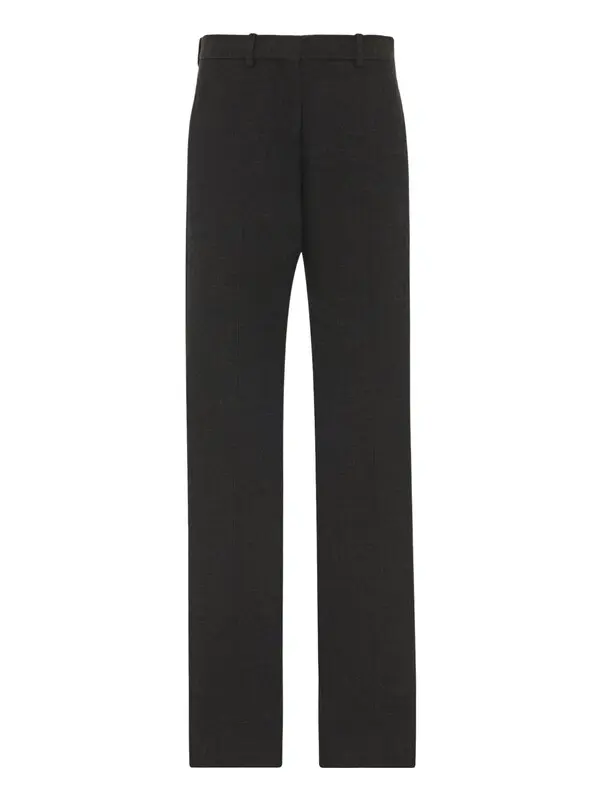 THE ROW Selvie Low Rise Straight Leg Trousers - Mixed Dark Brown