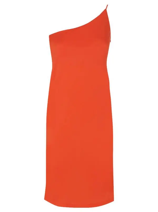 Dsquared2 One Shoulder Mini Dress With Logo Detail - Red